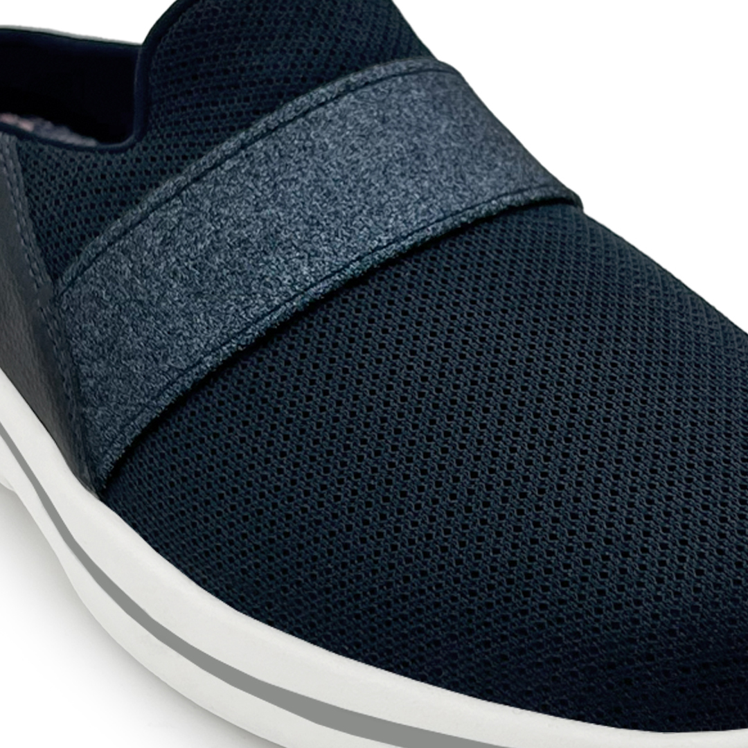 Women’s Cloudstep Navy Shimmer Cushioned Mule Flats – KazarMax